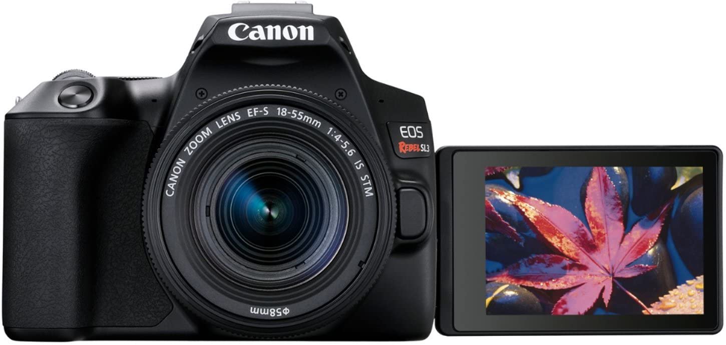 Canon Rebel SL3 Vlogger Kit:EF-S 18-55mm is II Lens,128GB Memory,Tripod,3 Piece Filter Kit,Gadget Bag,Remote Shutter,USB Card Reader,Cleaning Kit & Software Package