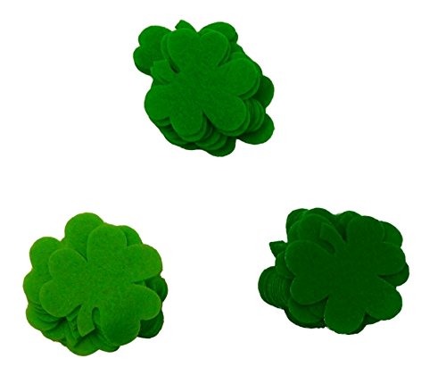 Large Saint Patrick's Day Green Shamrock Felt Confetti (Pack of 36, Size: 1.5") Perfect for Saint Patrick's Day Party Decor, Art & Craft