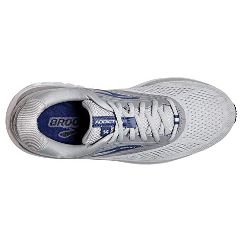 Brooks Women's Addiction 14 Road Running Shoe - Oyster/Alloy/Marlin - 8.5 Narrow