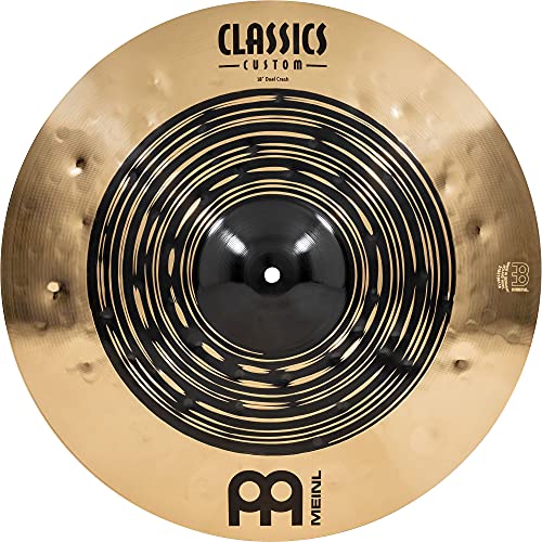 Meinl Cymbals Classics Custom Dual 18" Crash Cymbal for Drum Set, Dark/Brilliant — Made in Germany — B12 Bronze, 2-Year Warranty, (CC18DUC)