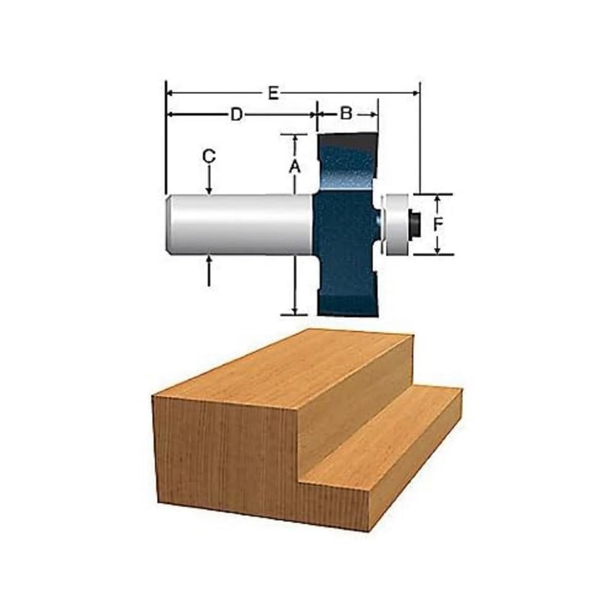 BOSCH 85614MC 1/2 In. x 1/2 In. Carbide-Tipped Rabbeting Router Bit