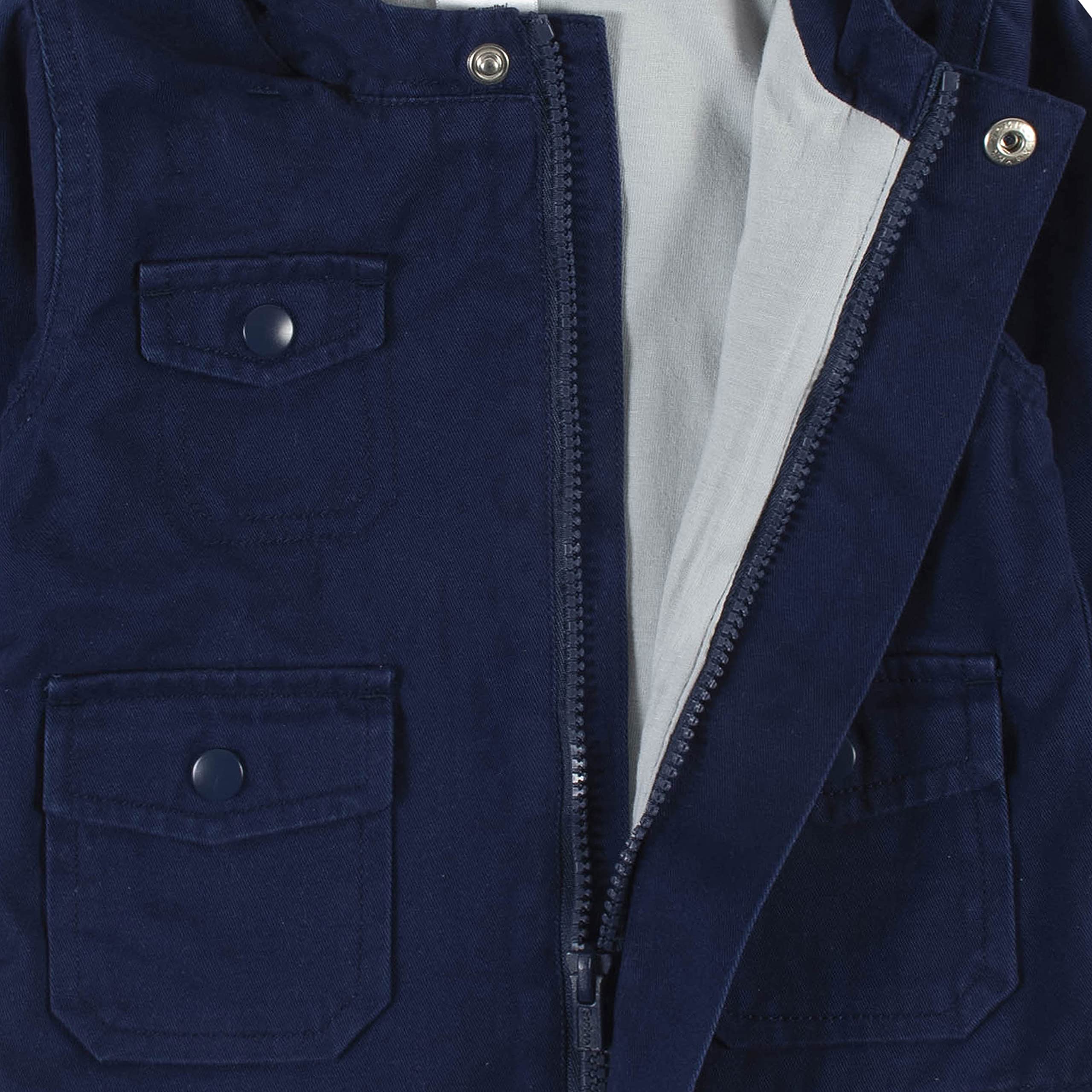 Gerber Baby Hooded Cotton Twill Utility Jacket, Navy, 18 Months