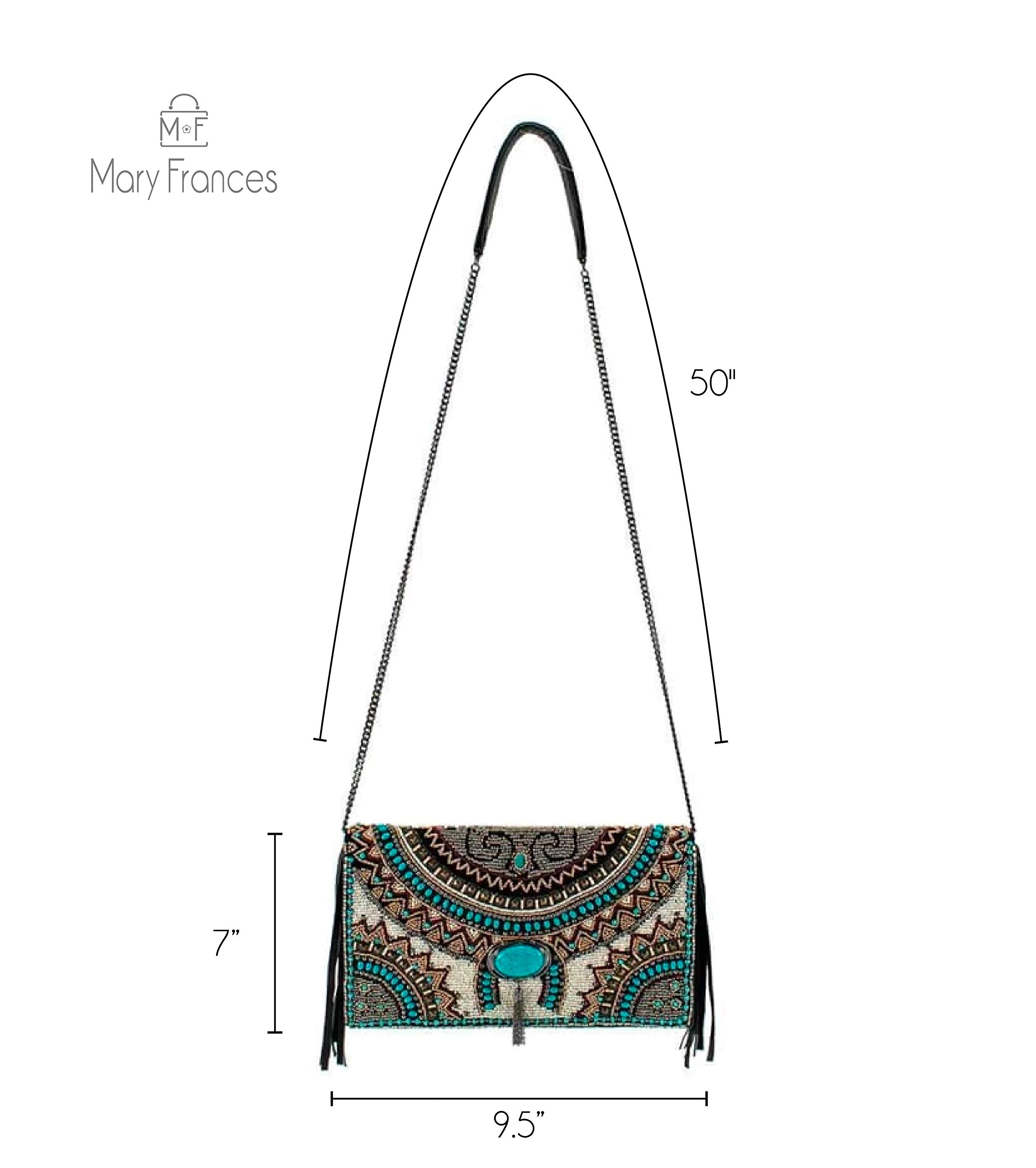 Mary Frances Accessories – Crossbody Handbag – Earth and Sky Beaded Leather Crossbody Purse for Women
