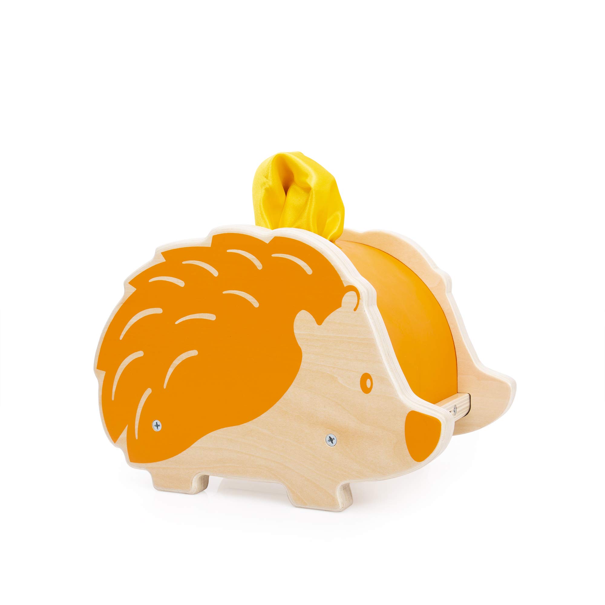 Guidecraft Hide and Play Hedgehog Tissue Box with 9 Multi-Color Satin Cloths: Kids Fine Motor Skill Toys