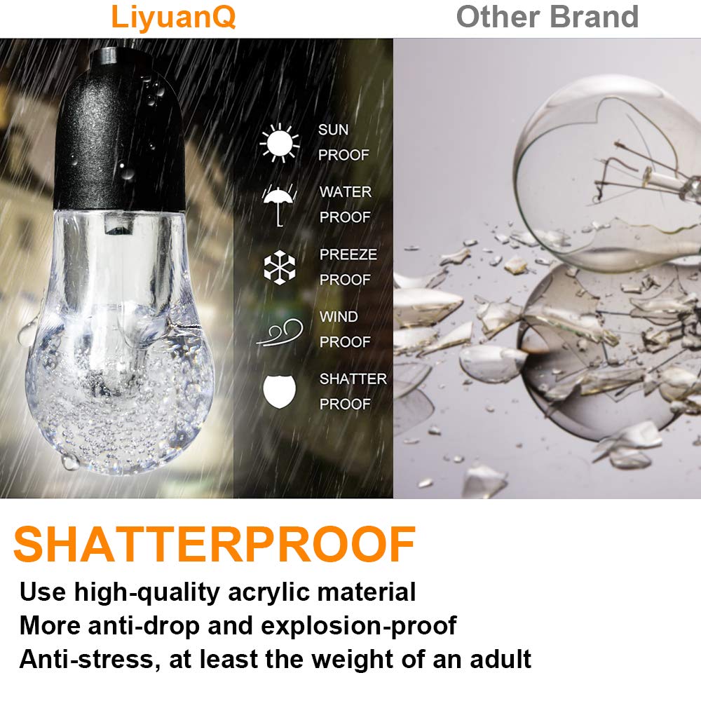 LiyuanQ Solar Outdoor String Lights Crystal Globe Light String Solar Powered Patio Lights with 8 Lighting Modes Waterproof Lights for Deck Backyard Garden Balcony Porch Wedding Party