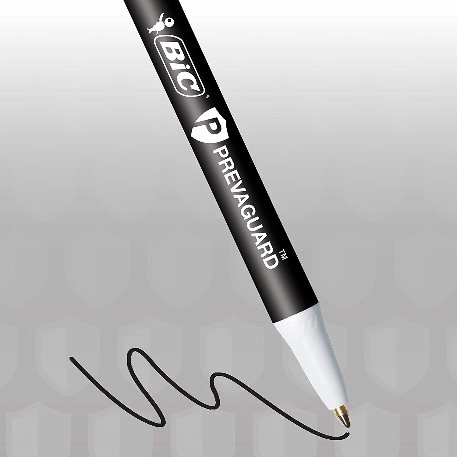 BIC PrevaGuard Clic Stic Ballpoint Pen Contains Built-in Protection On the Pen To Suppress Growth, Black, 60-Count (2 PACK)