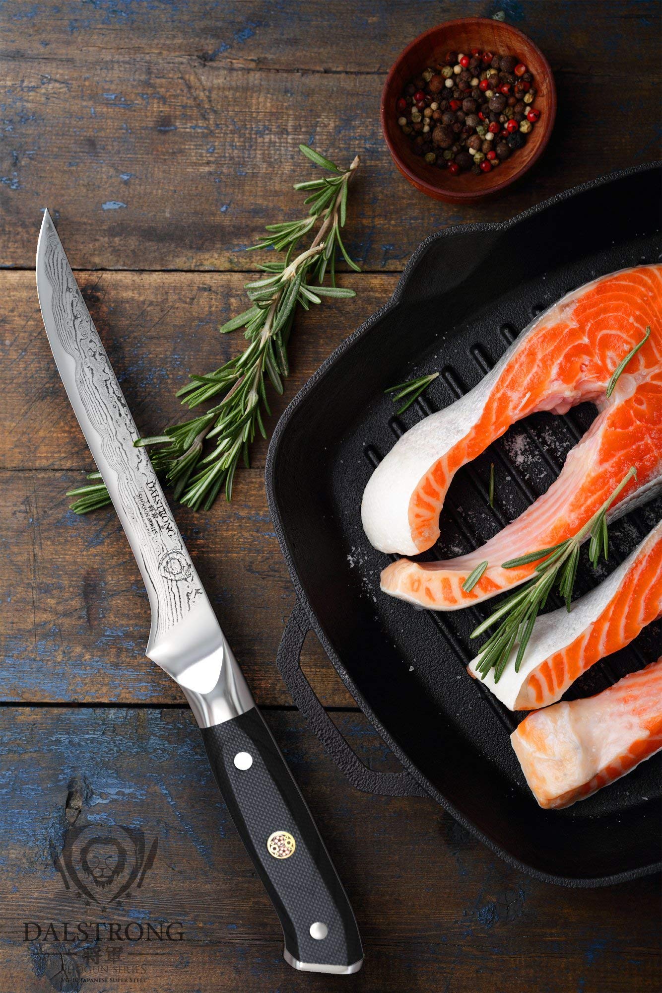Dalstrong Shogun Series 12" Slicing & Carving Knife - Granton Edge Bundled with the Shogun Series 6" Boning Knife - Japanese AUS-10V - BBQ Knife Bundle