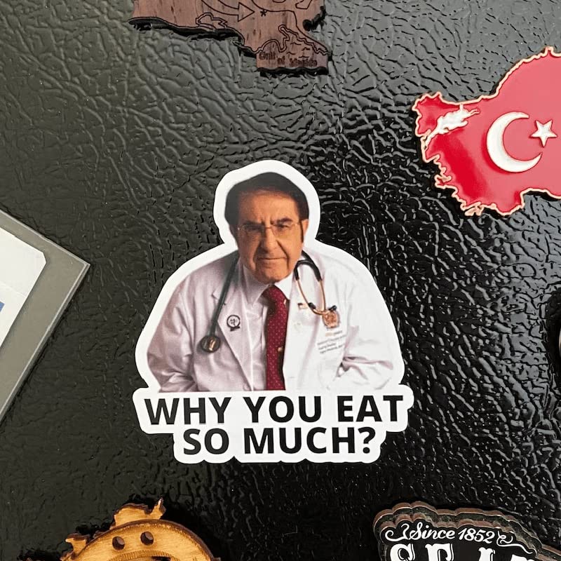 Dr. Now - You Not Gonna Starve, Weight Loss Guidelines Sticker, Digital Artwork Sticker Decal Car Laptop Wall Window Bumper Sticker,Fun Weight Loss Sticker(3PCS) (Stickers with Magnets)