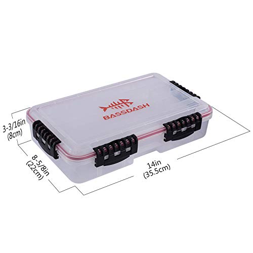 BASSDASH 3600 3670 3700 Tackle Storage Waterproof Utility Tackle Boxes Fishing Lure Tray with Adjustable dividers