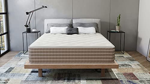Eco Terra | Natural Latex | Luxury Hybrid Mattress | Medium Firm Mattress with Encased Coil Spring | King