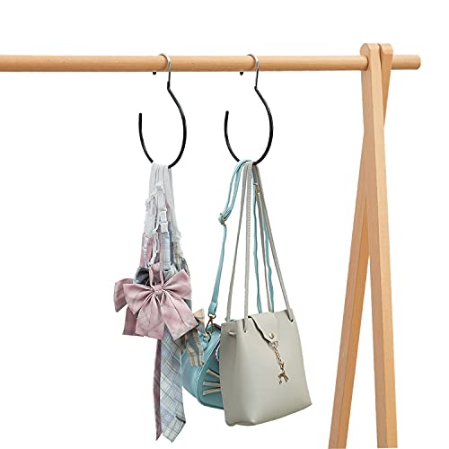 GXLQIJU Belt Ring Hanger Scarf Hangers,Multi-use Hanging Hook Closet Organizer for Belts,Shawls Scarves,Ties,Hat Rack(5 Pack, Black)