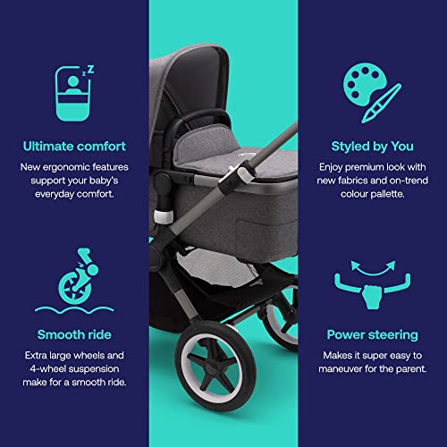 Bugaboo Fox 3 Complete Full-Size Stroller - The Most Advanced Comfort Stroller - ALU/Midnight Black-Midnight Black