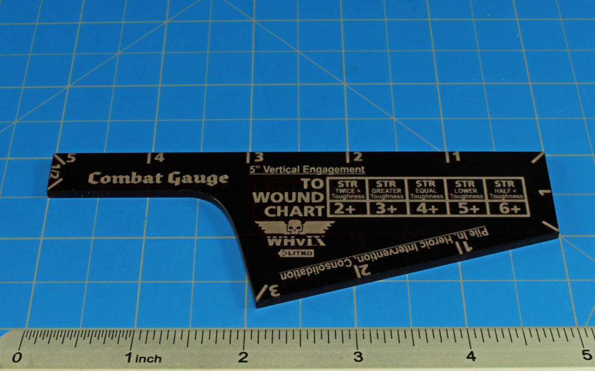 LITKO 5-inch Double-Sided Combat Gauge | Compatible with Warhammer 9th Edition | Wound Chart | WH40K | WHv9 (Transluscent Red)