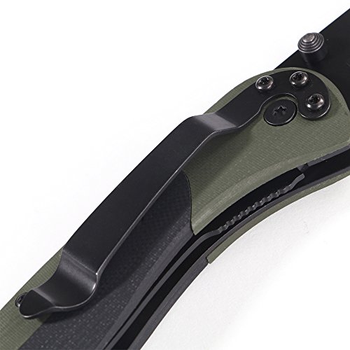 COOL HAND 6001GB-BS 3'' 440SS Steel Blade G10 Handle Liner Lock Pocket Knife, Black