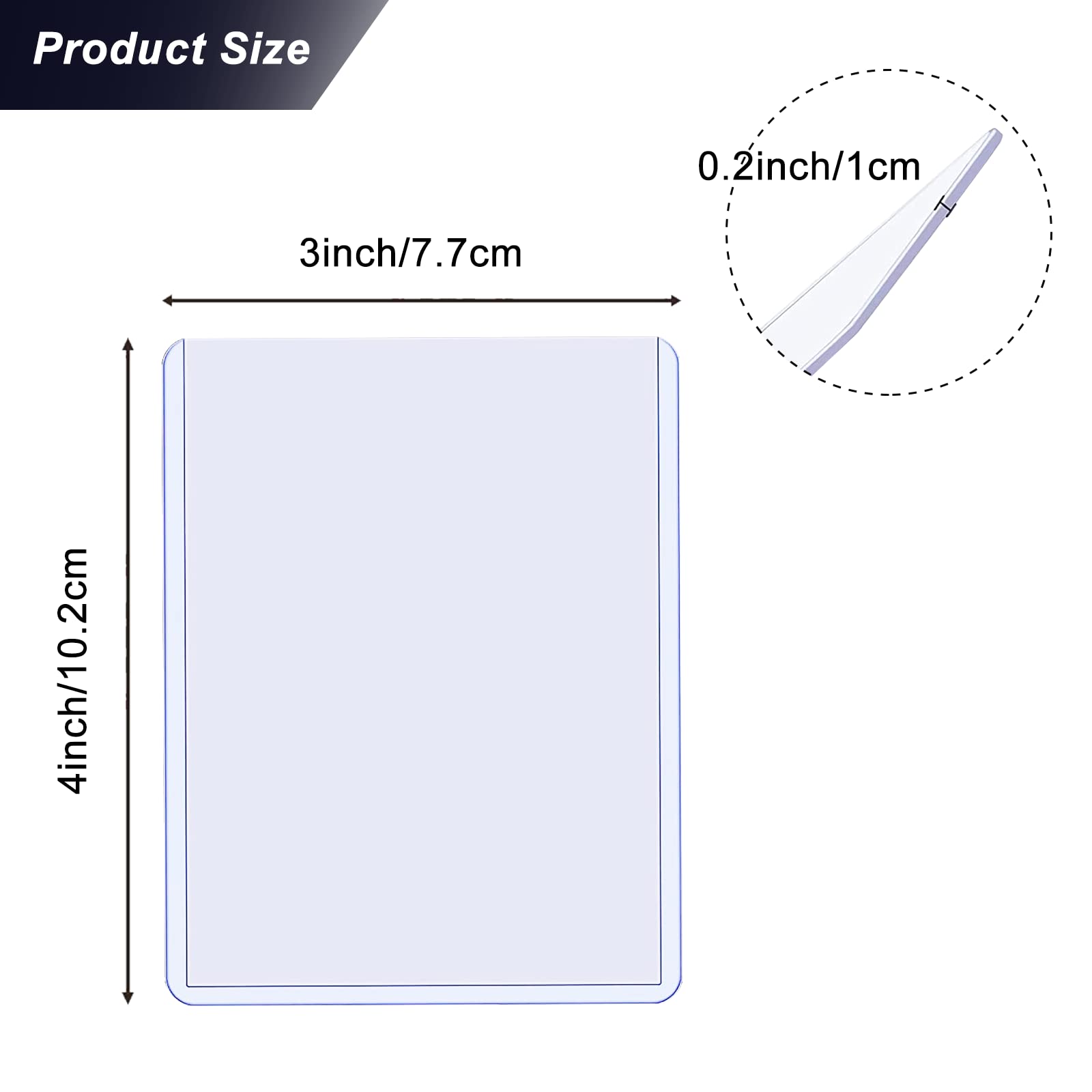 Card Sleeves 3 x 4" Clear Protective Trading Card Topload Holder Hard Plastic Card Sleeves Holder for Baseball Card, Sports Cards (100)