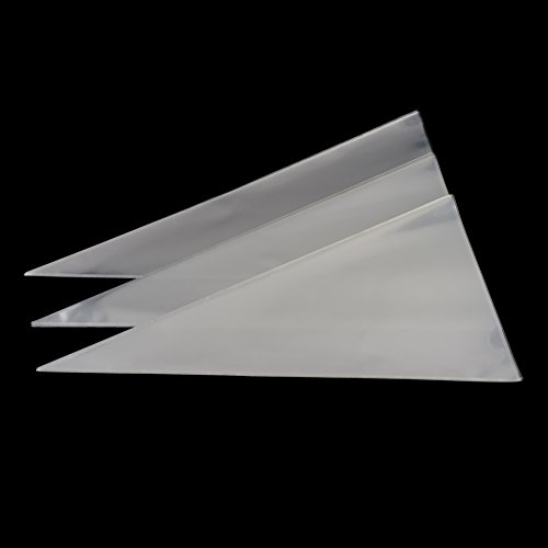 COOLAKE Clear Cone Bags 100PCS Cellophane Triangle Clear Treat Bags with Gold Twist Ties for Christmas Candy Popcorn Handmade Cookies Sweets Crafts 14.5β by 7β