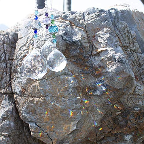 H&D HYALINE & DORA Clear Crystal Prism Ball Rainbow Maker Window Prisms Suncatcher,Pack of 3