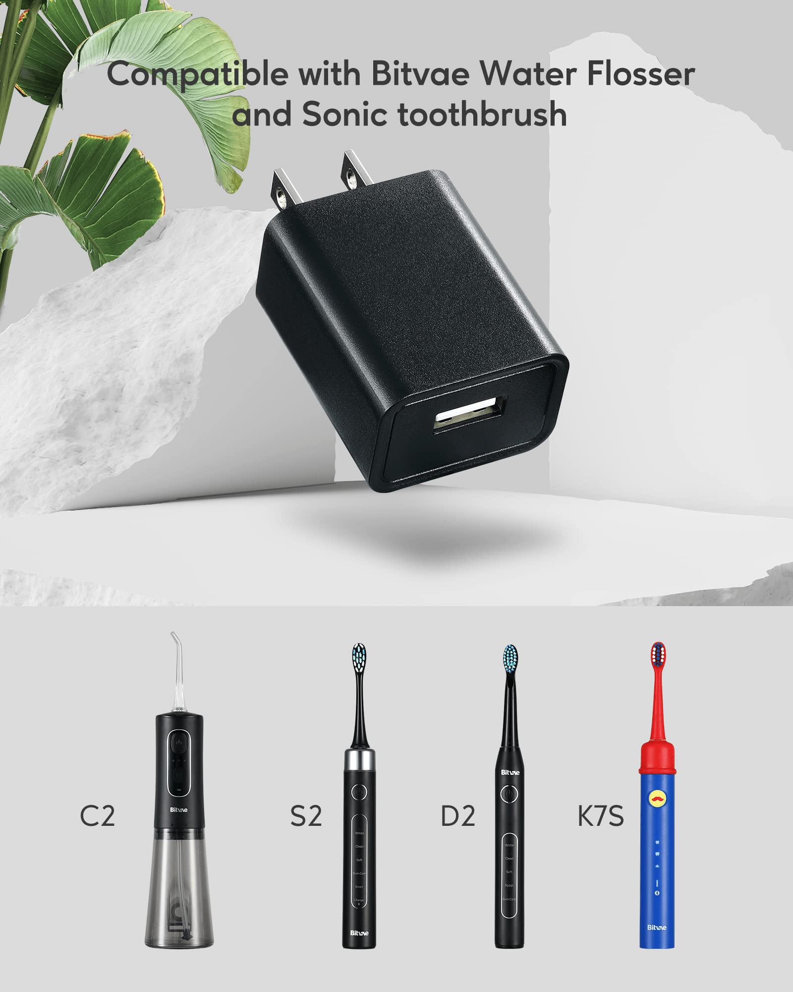 Bitvae Adapter, Compatible with All Series of Bitvae Electric Toothbrushes and Water Flossers