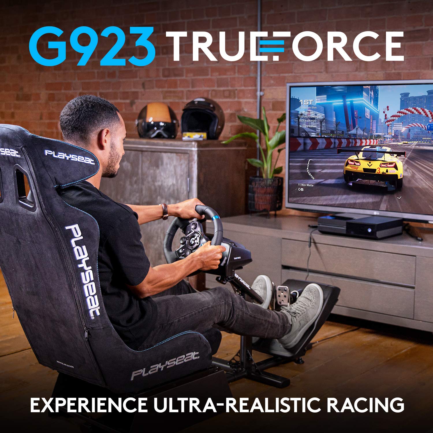 Logitech G923 Racing Wheel and Pedals for Xbox X|S, Xbox One and PC (Renewed)