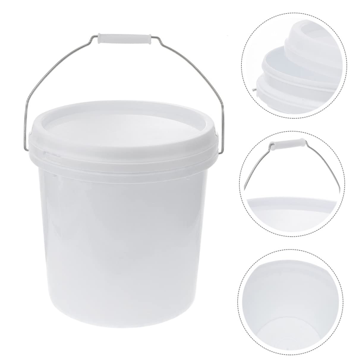 Buckets 2pcs Water L Home White Industrial Portable Container Purpose Bucket Paint Lid Pail for All with Plastic Use Outdoor Handle and Containers with Lids