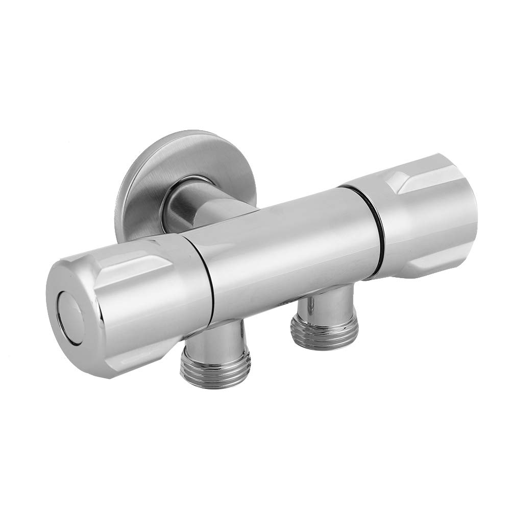 Copper Double Switch Outlet Angle Valve Toilet Bidet Shower Faucet, Two Outlet Angle Valve Dual Control Valve for Toilet Spray with Shut Off Valves Bathroom Accessories Replacement