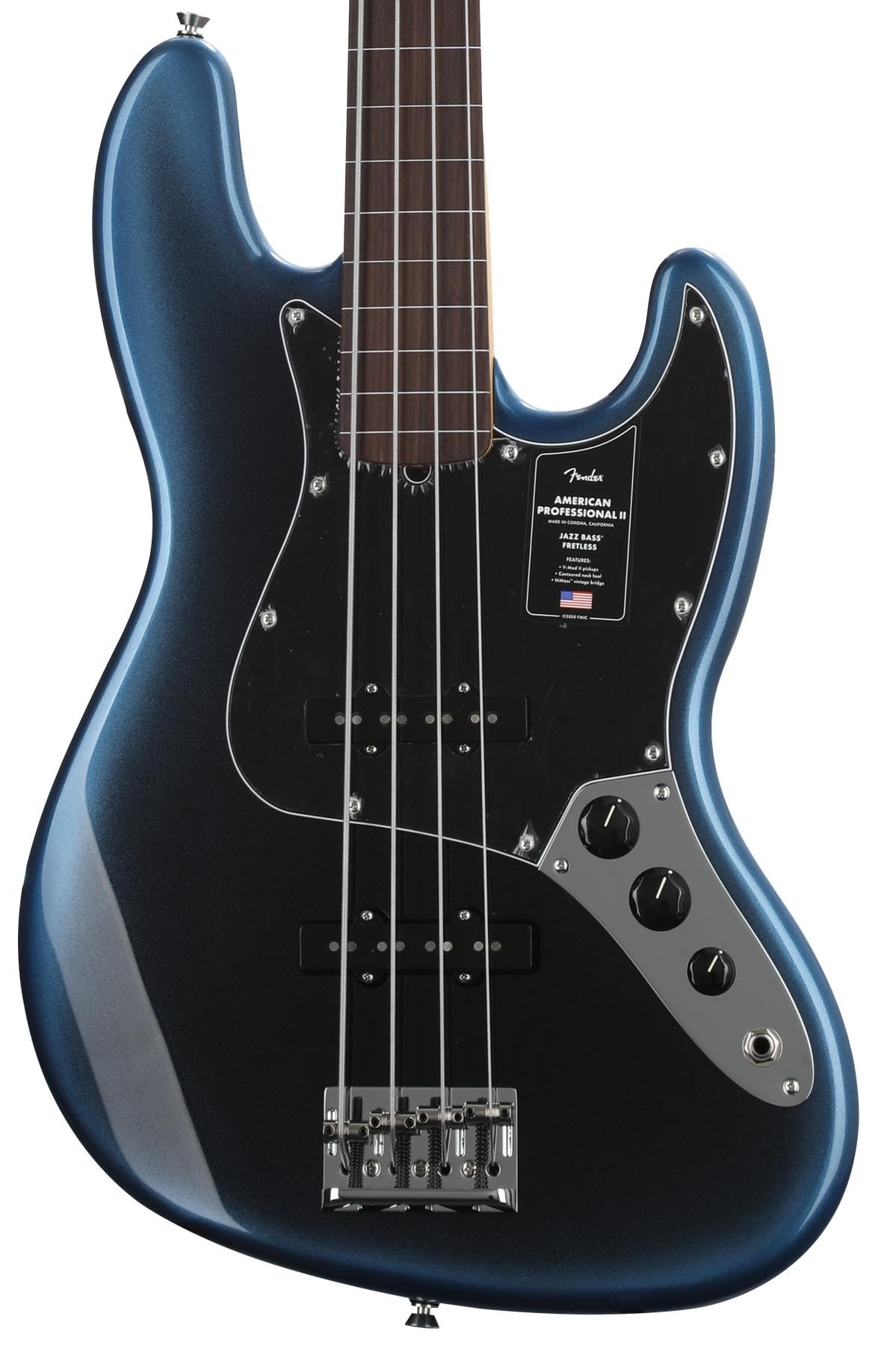 Fender American Professional II Jazz Bass, Dark Night, Fretless, Rosewood Fingerboard