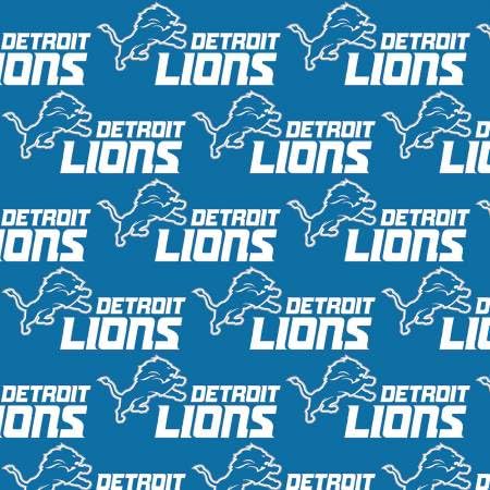 Detroit Lions Cotton Fabric - NFL Team Logo Cotton Fabric by The Yard, Fat Quarter, Half Yard, 1 Yard, 2 Yard Cuts