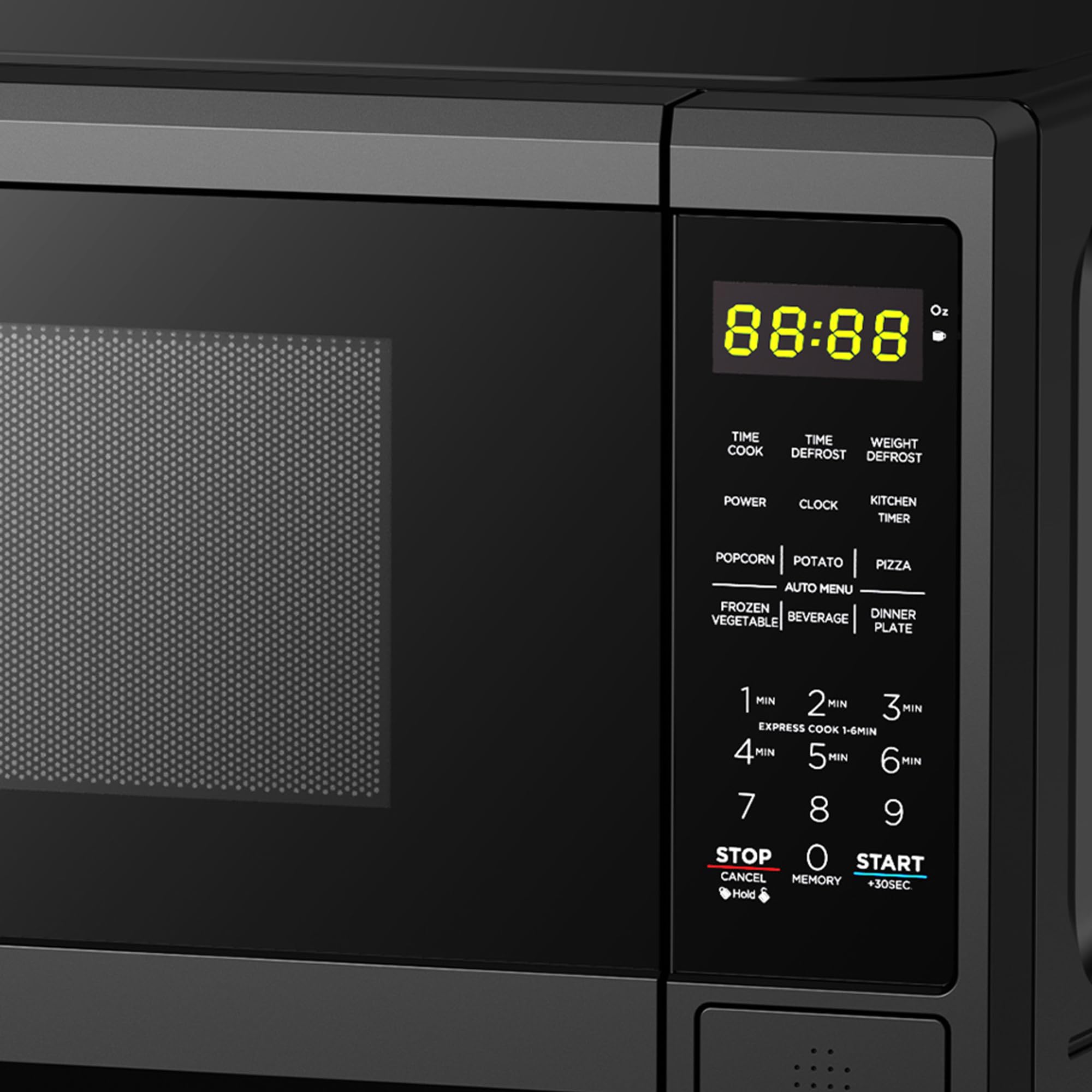Black+Decker 700 Watt Compact LED Display Countertop Small Microwave Oven with 10 Inch Turntable and 6 Preset Menu Buttons, Matte Black