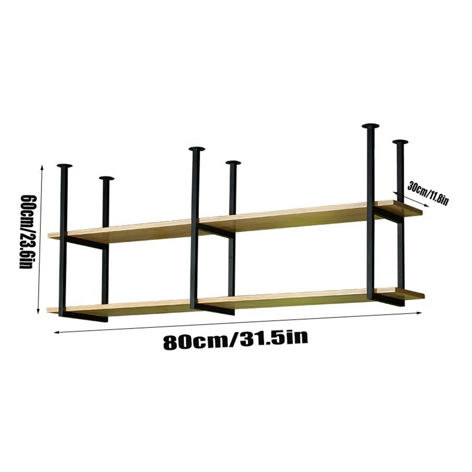 CSNBDMBBSH Floating Shelves, Ceiling Shelf Brackets 2 Layer,Wall-Mounted Decorative Rack For Bars And Restaurants, Hanging(100 * 30 * 60cm(39 * 12 * 24IN))