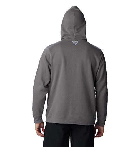 Columbia Men's PFG Sleeve II Graphic Hoodie, City Grey/Cool Grey Logo, X-Large