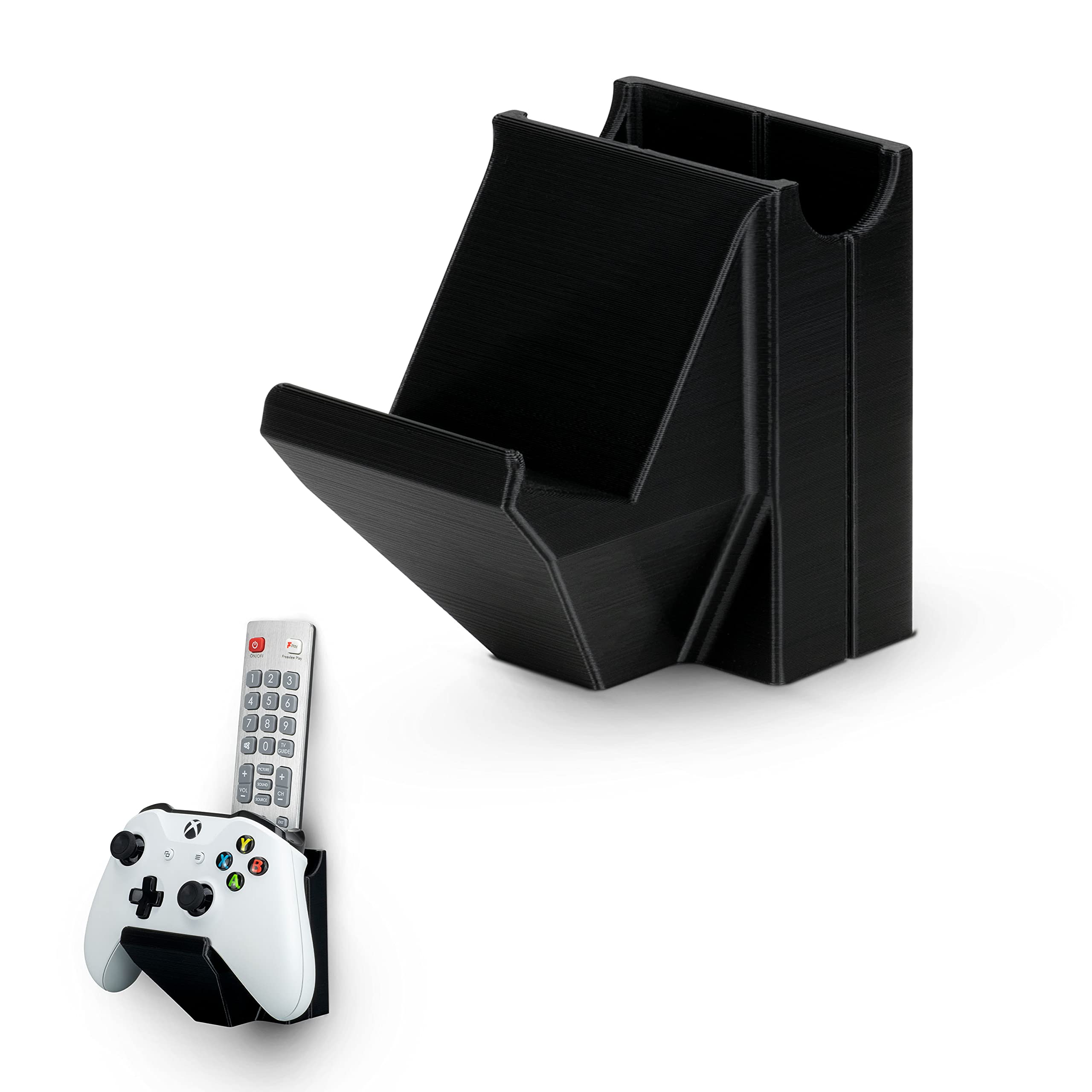 BRAINWAVZ Universal Game Controller & TV Remote Control Wall Mount Stand Holder Hanger Storage - Designed for Xbox ONE, PS4, PS3, PS5, Dualshock, DualSense, PC, Steelseries, Steam & More, UGC-04