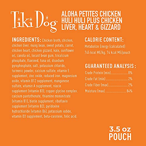 Tiki Dog Aloha Petites β Chicken Huli Huli Wet Dog Food β 3.5 Ounce (Pack of 12)