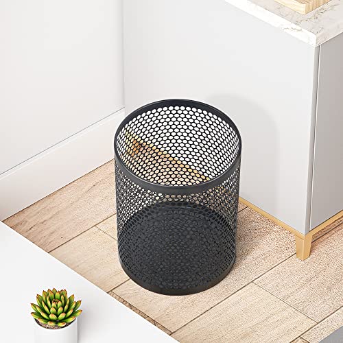 BOOTLION Stainless Steel Mesh Wastebasket,3.5Gallon Round Mesh Wastebasket Trash Can Recycling Bin,Waste Paper Basket,Kitchen Trash Cans,for Home,Office, Bathroom, Bedroom (Rose Gold)