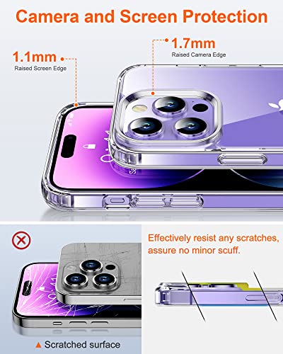 HOOMIL Case for iPhone 14 Pro Max, Anti-Yellowing Hard Back Soft Bumper Shockproof - Crystal Clear