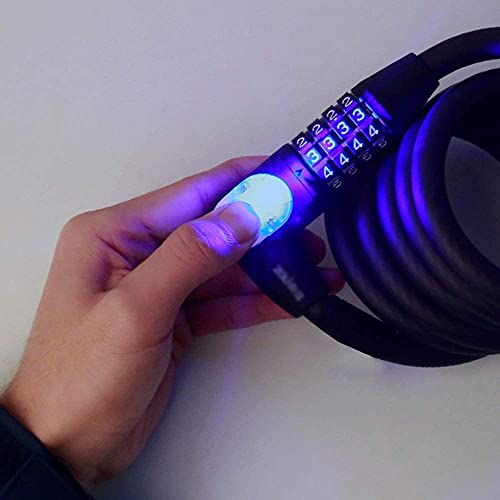 Bicycle Lock, Scooter Bike Motorcycle Cable Chain Lock, 180X1.2Cm, Double Open Key Combination Lock, High Strength Steel Cable