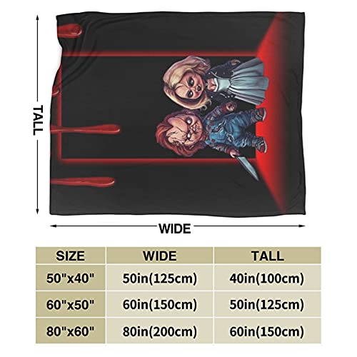Horror Throw Blanket for Couch Sofa Or Horror Gift Bed Throw , Soft Fuzzy Plush Halloween Blanket, Luxury Flannel Lap Blanket, for All Seasons, 50''x40''