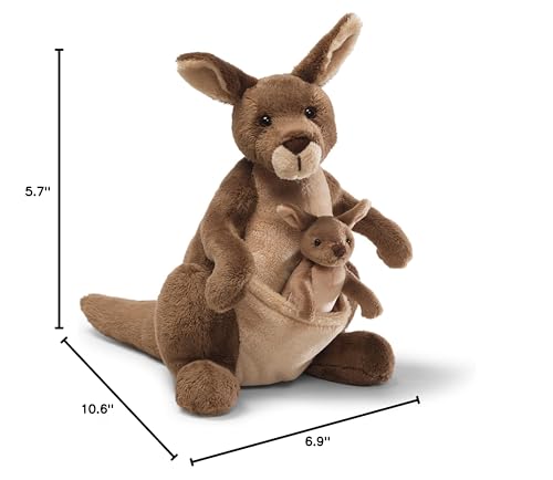 GUND Jirra Kangaroo with Removable Joey Plush, Stuffed Animal for Ages 1 and Up, Brown, 10”