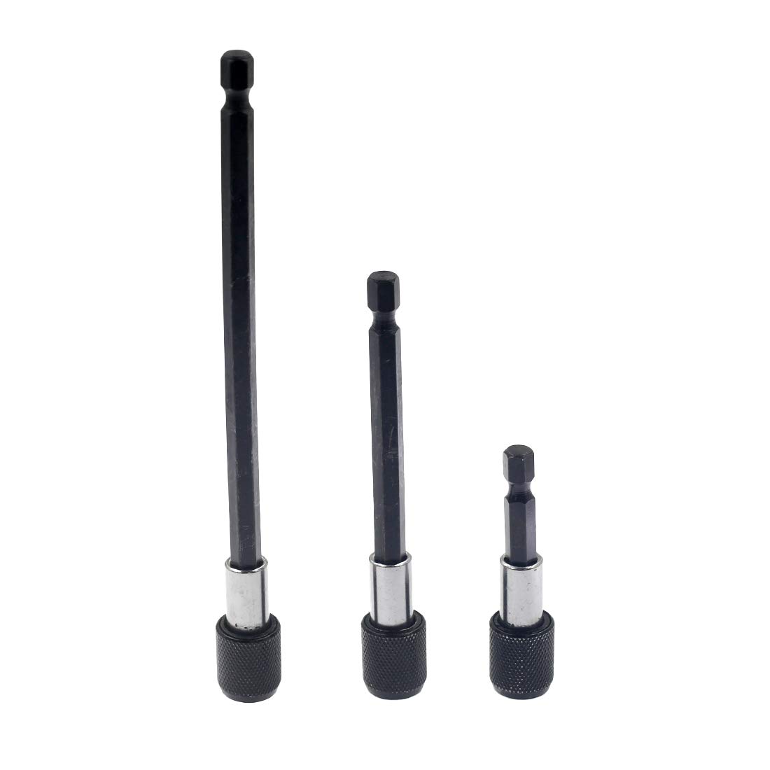 BokWin 6Pcs Screwdriver Bit Holder 1/4" Hex Shank Power Drill Bits Tools Set Quick Change Chuck Drill Screwdriver Bit Spring Holders Extension Set for Screws, Nuts, Drill (60mm/100mm/150mm)