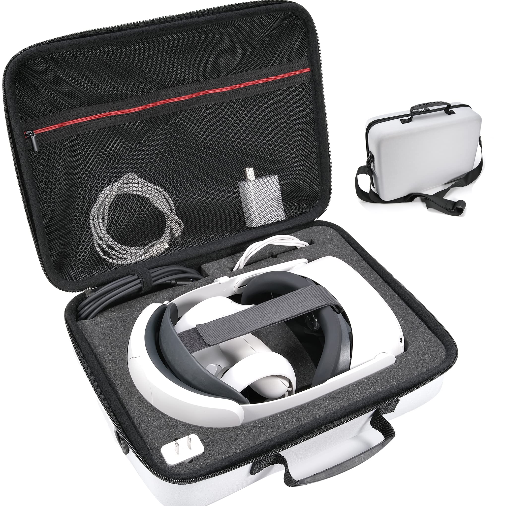 Carry case for Oculus Quest 2 VR Headset Elite Carrying case, Safe Padded Home/Travel Storage Bag Bag for Charger, Cable and Accessories with Foam Insert(Gray)