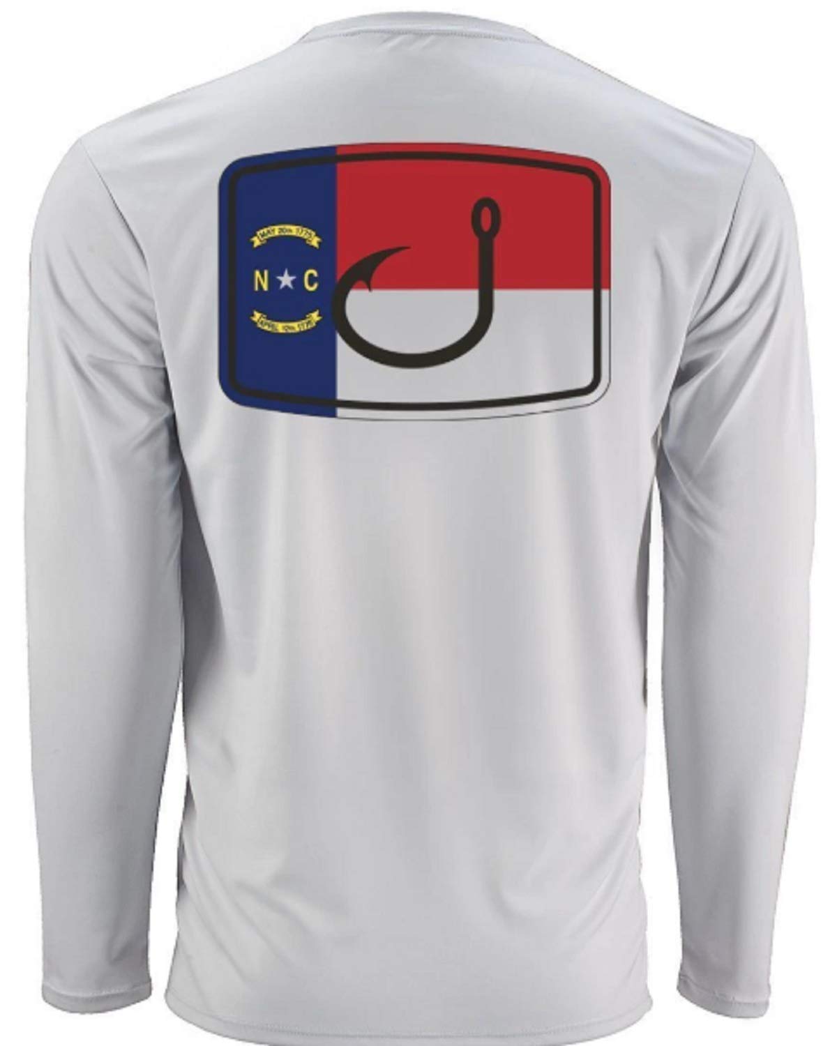 Avid Mens 50+ UPF AVIDry Performance Long Sleeve Fishing Shirt (North Carolina Flag, Medium)
