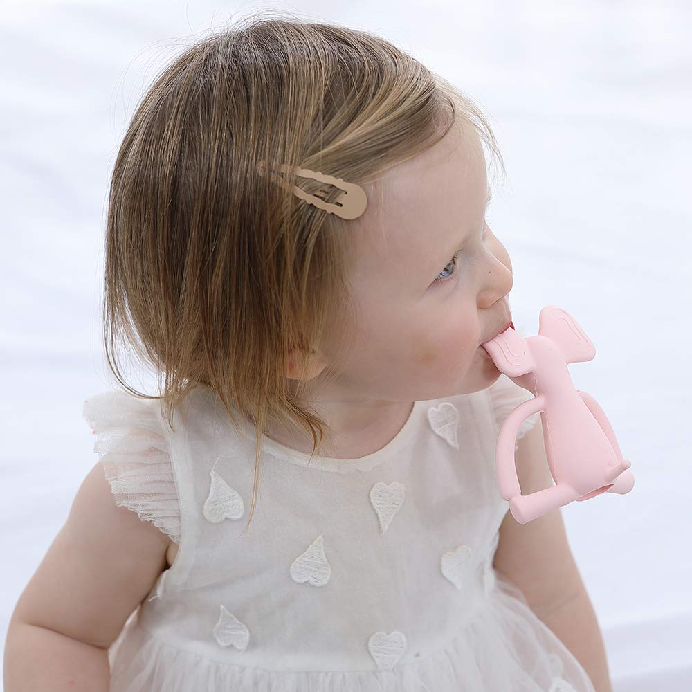 Baby Teether, Food Grade Silicone Baby Teething Toy, Infant teether chew Toy, Natural Organic, BPA Free, Multi-Texture Design Mushroom Teether, for Toddlers