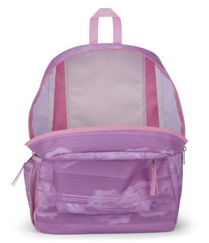 JanSport Cross Town Backpack, Static Rose, 17" x 12.5" x 6" - Simple Bag with 1 Main Compartment, Front Utility Pocket - Premium Class Accessories