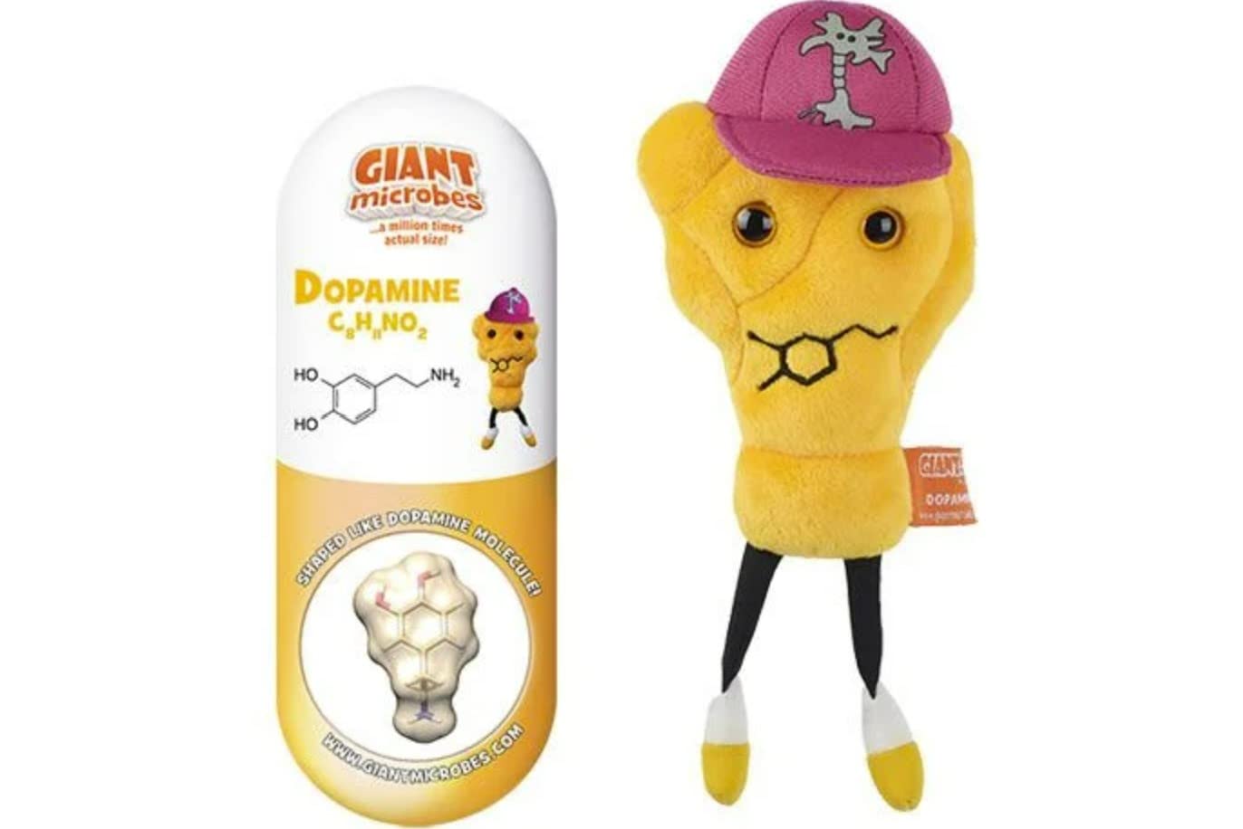 GIANTmicrobes Dopamine Plush, Neuroscience Gifts, Brain Gifts, Neurology Gifts, Psychology Gifts, Brain Surgery Recovery Gifts, Psychologist Gifts, Mental Health Gifts