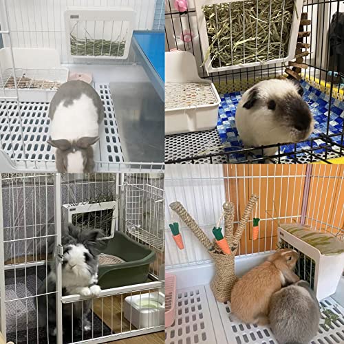 HAMILEDYI Hay Feeder Rack Plastic for Rabbits Hanging Timothy Hay Dispenser Bunny Grass Holder Less Wasted for Chinchilla Guinea Pigs and Other Small Animals