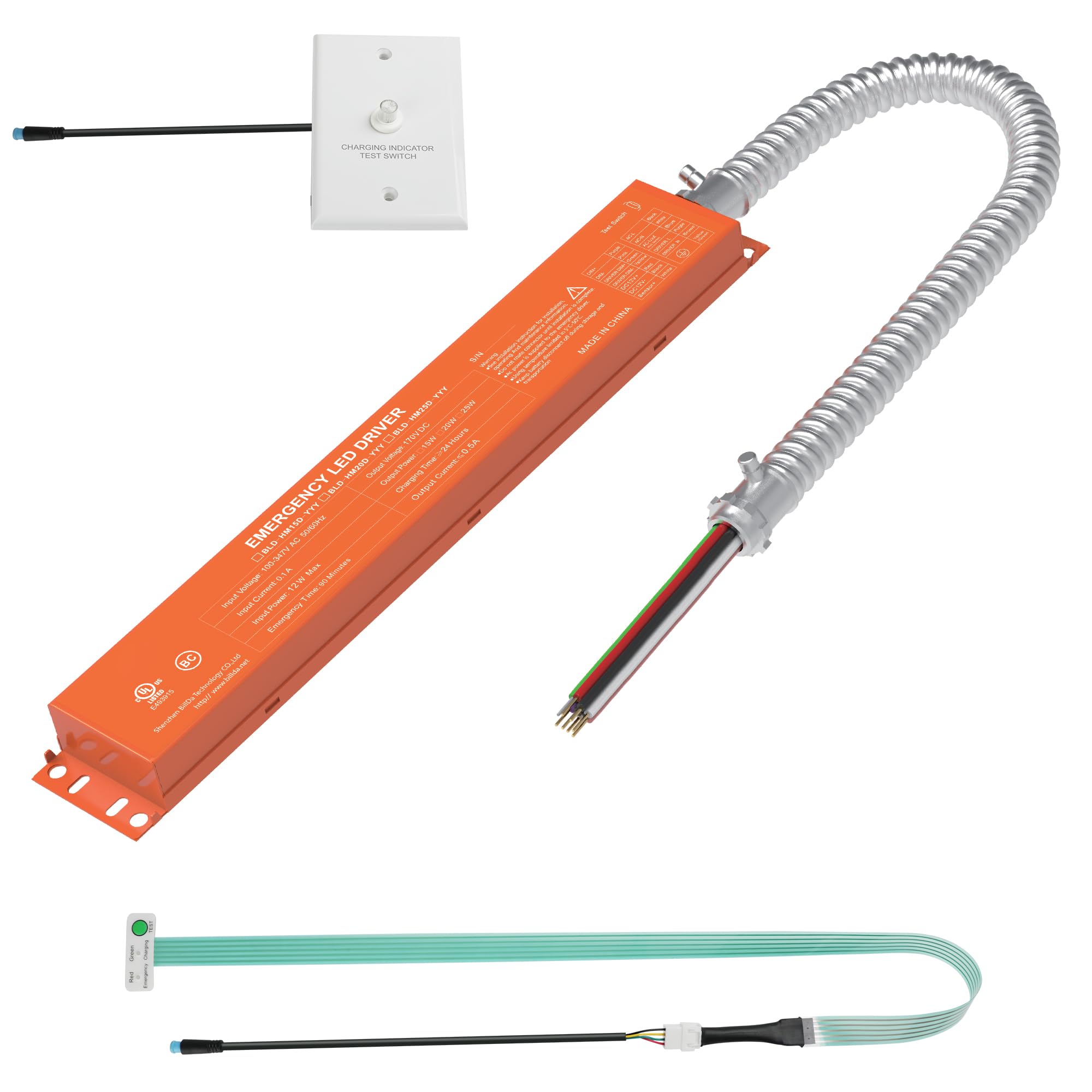 Emergency LED Driver 20W, Rechargeable Battery Backup Driver 100V-347VAC, LED Emergency Driver for Less than155W Dimmable LED Troffer Panel and Linear Fixtures, Over 90mins Emergency Time, UL Listed