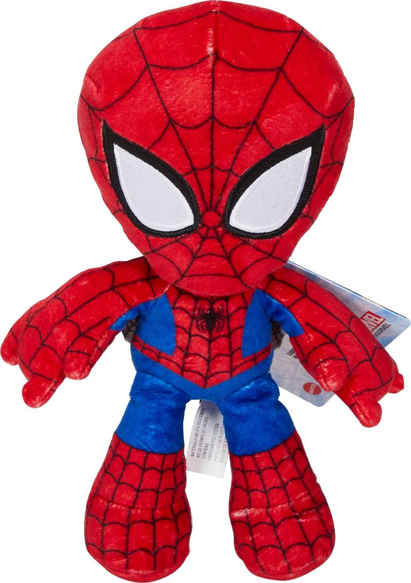 Mattel Marvel Spider-Man Plush Character Figure, Super Hero Soft Doll in Classic Suit, 8 Inches Tall