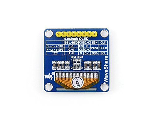 waveshare 0.96inch OLED (B) SPI/I2C Interfaces Straight/Vertical Pinheader for Hardware Platforms Such as Raspberry Pi/Jetson Nano/STM32