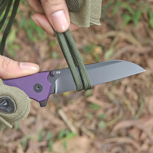 EMHTiii Pocket Knife Folding Knives: 3.14" Stainless Steel Black Blade