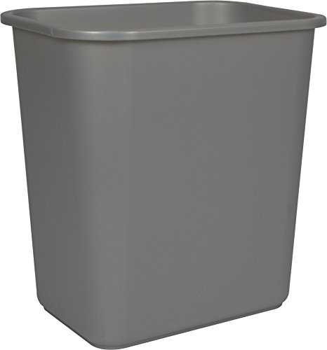 Storex Medium Waste Basket, 15 x 10.5 x 15 Inches, Gray, Case of 6 (STX00711U06C)