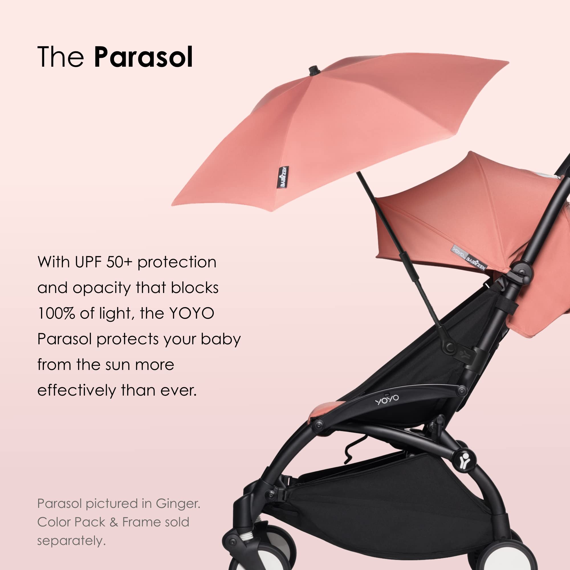 BABYZEN YOYO Parasol, Grey - UPF 50+ Protection - Compatible with The 0+ Newborn Pack, Bassinet, Car Seat & 6+ Color Pack